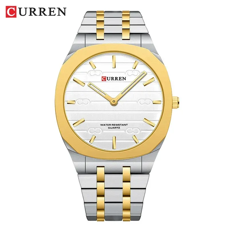 Curren Ultra Slim White Dial Two-tone Men's Watch | 8444