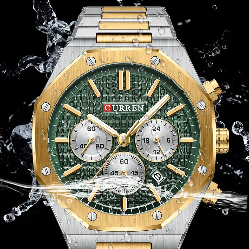 Curren Fashion Chronograph Green Dial Men’s Watch | 8440