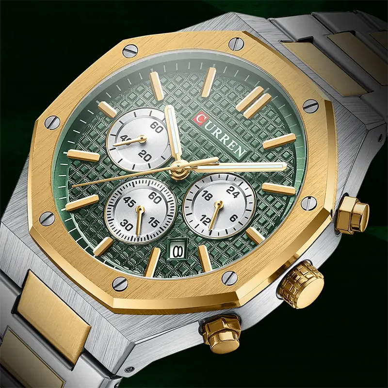 Curren Fashion Chronograph Green Dial Men’s Watch | 8440