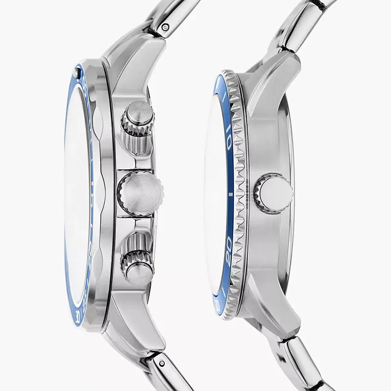 Fossil His and Hers Bannon Multifunction Blue Dial Watch Box Set ...