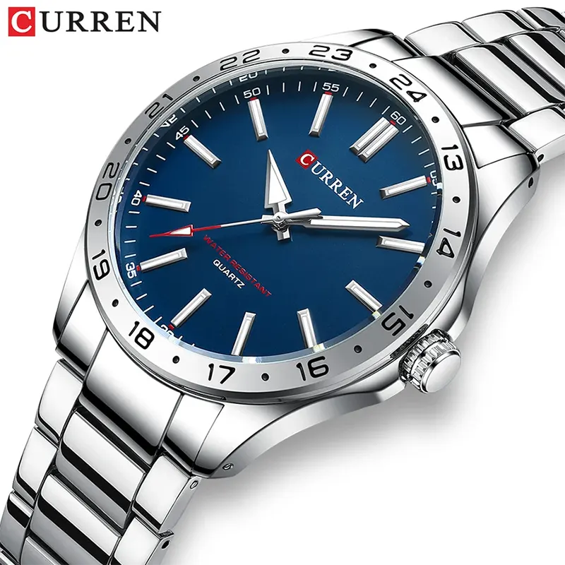 Curren Blue Dial Silver-tone Men’s Watch | 8452
