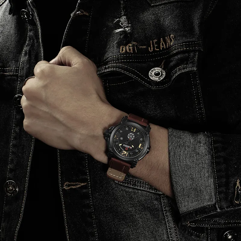 Naviforce NF9099 Dual-time Black Dial Men's Watch