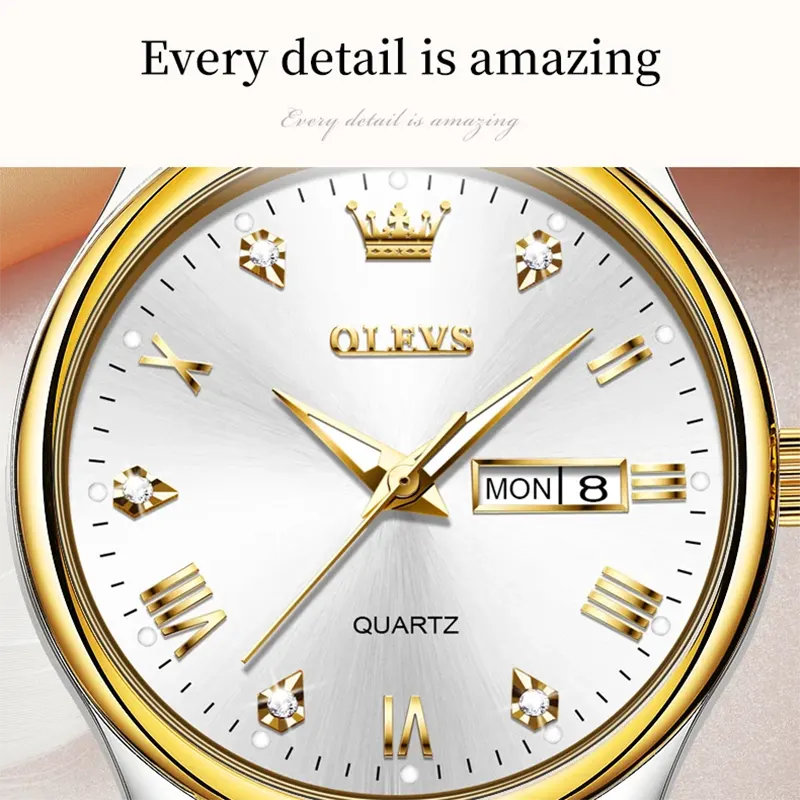 Olevs Luxurious Gift Set With Watch And Pendant With Bracelet | 5563