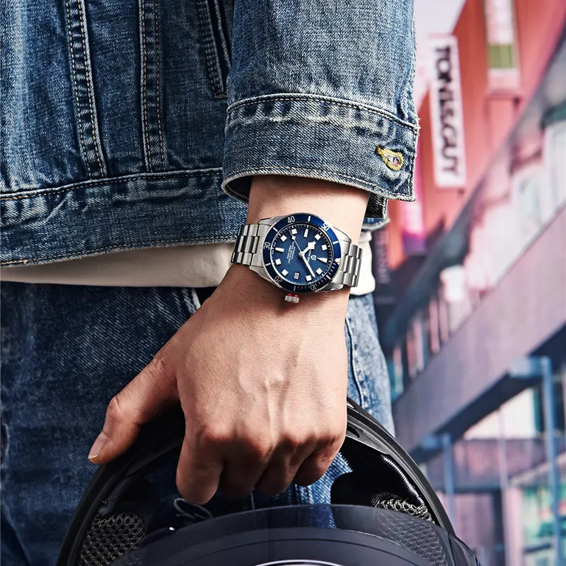 Pagani Design PD-1671 Black Bay Blue Dial Men's Watch