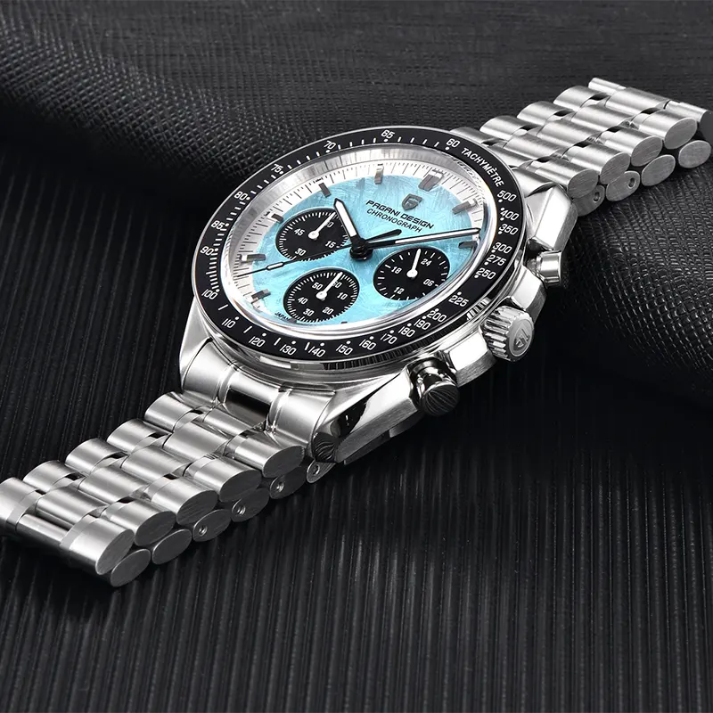 Pagani Design PD-1701 Speedmaster Light Blue Dial Mens Watch