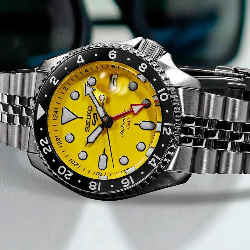 Seiko 5 Sports GMT Yellow Dial Men's Watch | SSK017J1