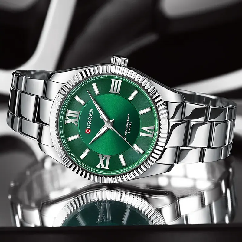 Curren Green Dial Silver-tone Men’s Watch | 8453
