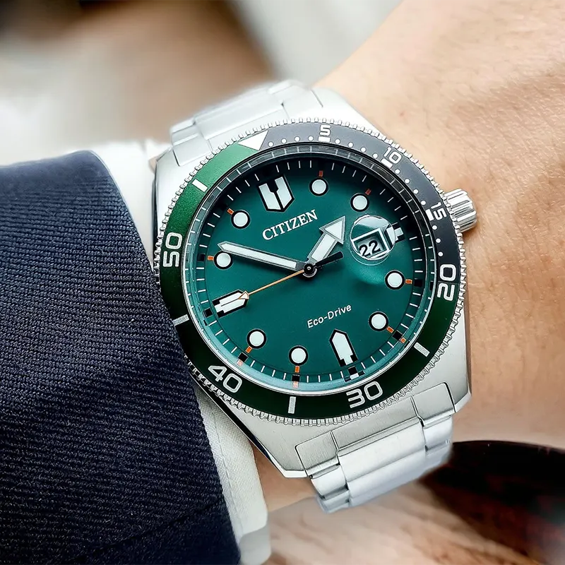 Citizen Eco-Drive Emerald Green Dial Men's Watch | AW1768-80X