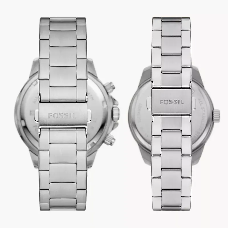 Fossil His and Her Bannon Multifunction Black Dial Watch Set | BQ2753SET