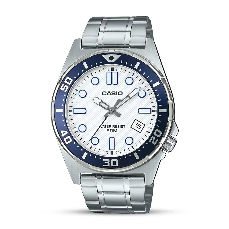 Casio Enticer MTD-135D-7AV White Dial Men's Watch