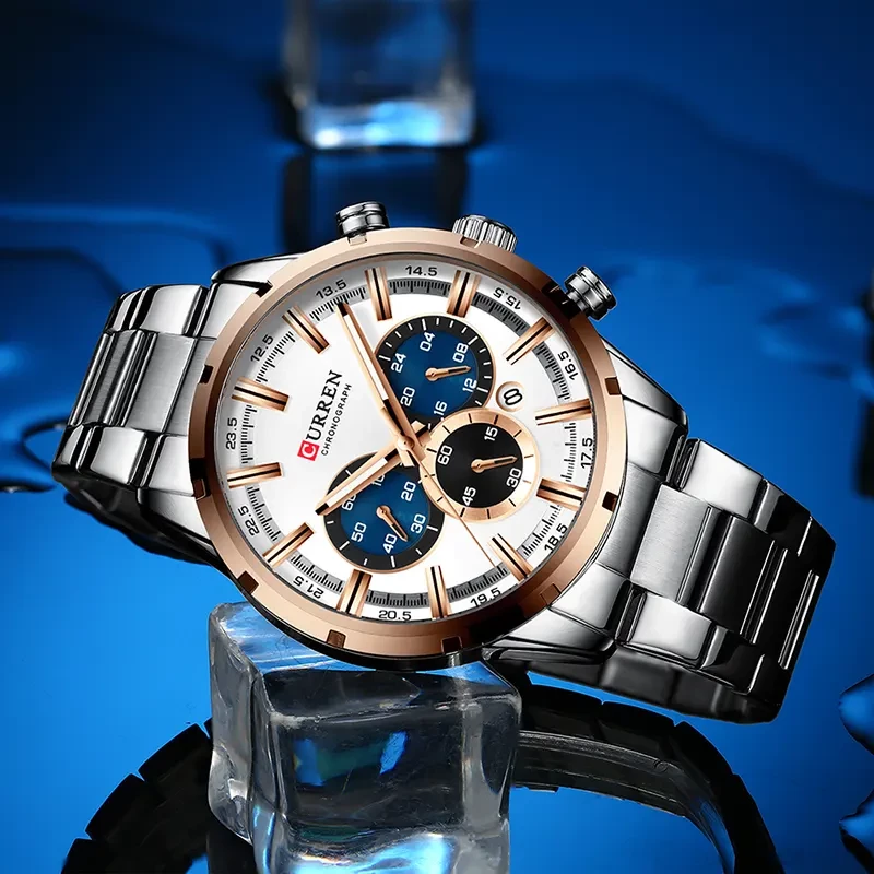 Curren Most Luxurious Chronograph White Dial Men’s Watch | 8355