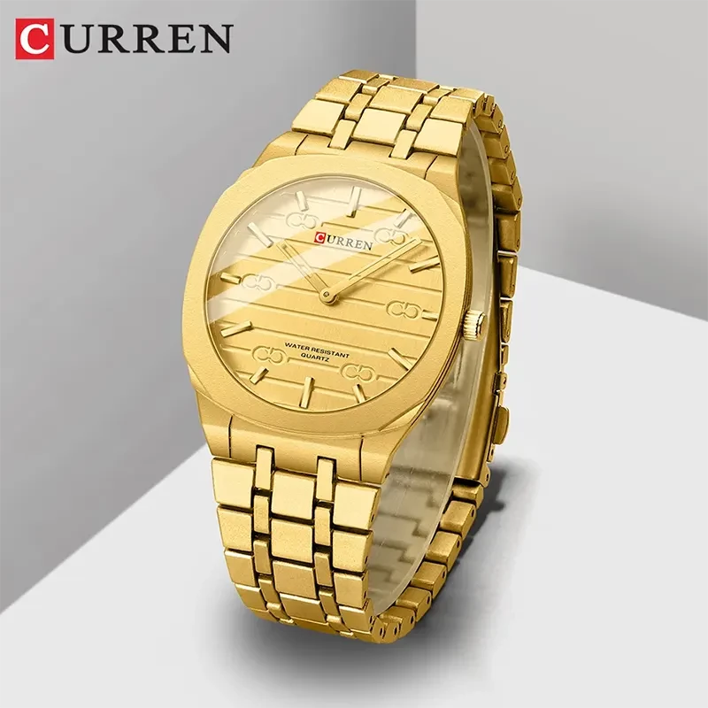 Curren Ultra Slim Gold Dial Gold-tone Men's Watch | 8444