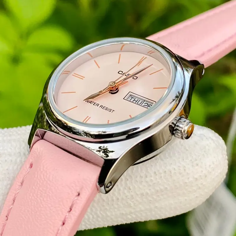 Casio LTP-V006L-4B Pink Dial Pink Leather Ladies Watch