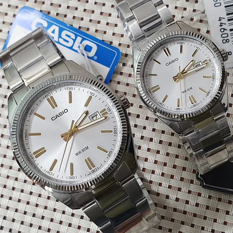 Casio Silver Dial Couple Watch | MTP / LTP-1302D-7A2