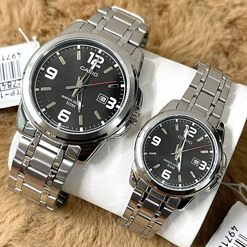 Casio Enticer Black Dial Couple Watch | MTP/LTP-1314D-1AV
