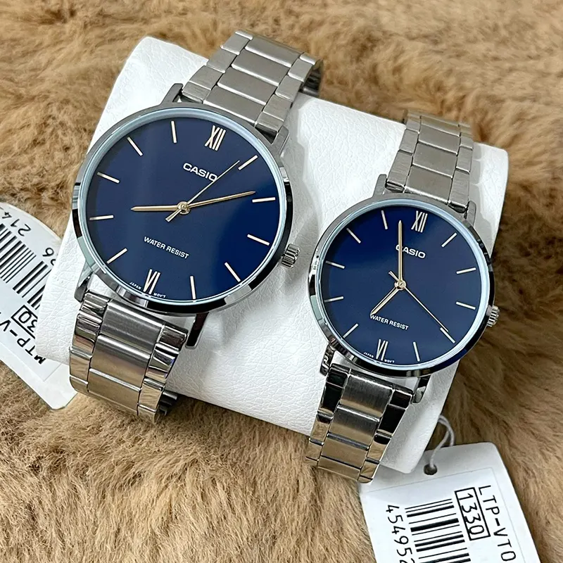 Casio Blue Dial Couple Watch | MTP-VT01D-2B/LTP-VT01D-2B