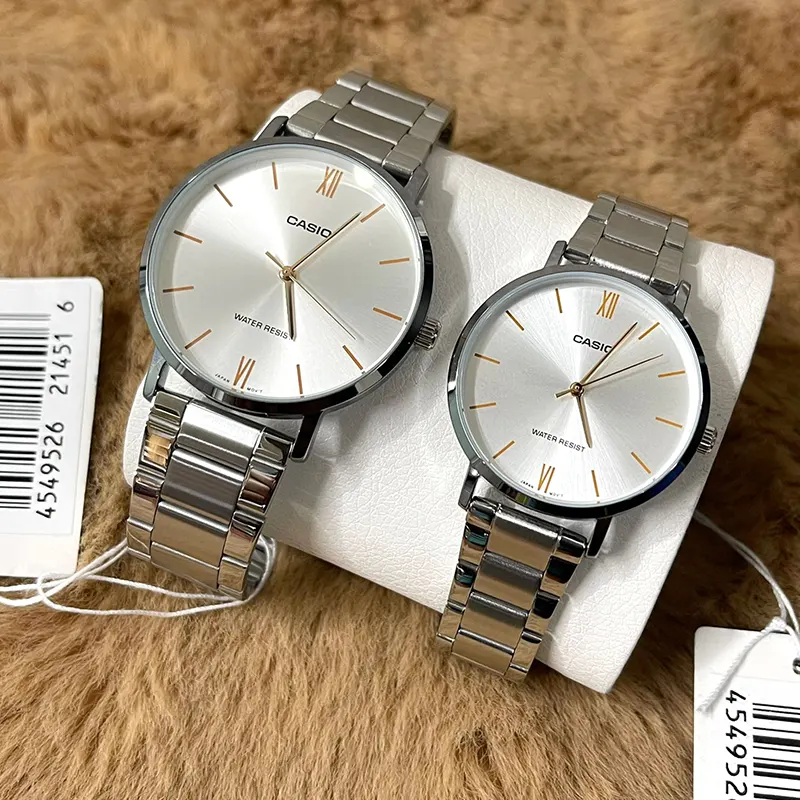 Casio Silver Dial Couple Watch | MTP-VT01D-7B/LTP-VT01D-7B