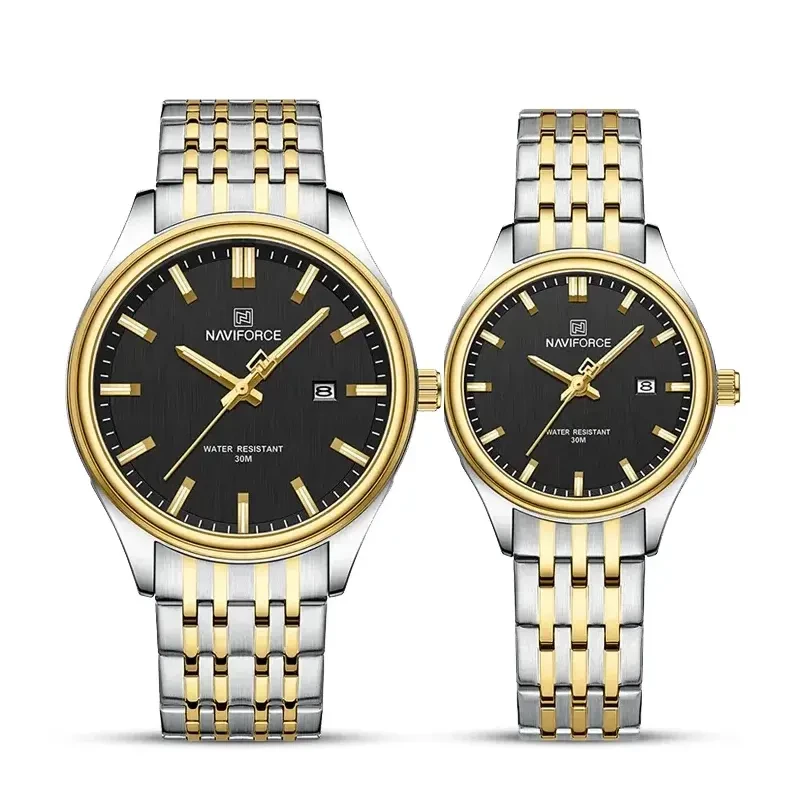 Naviforce NF8039 Two-tone Couple Watch