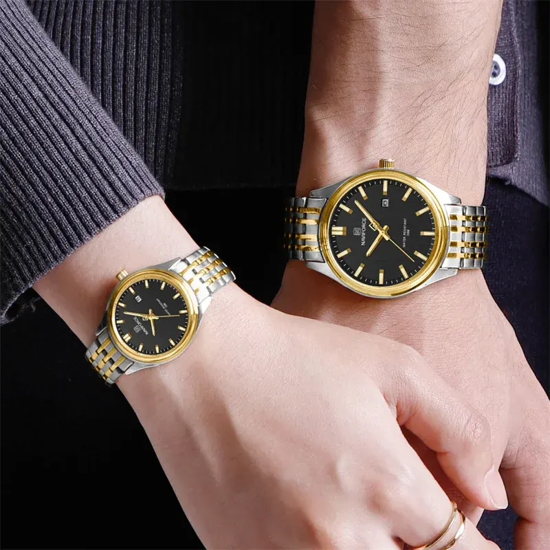 Naviforce NF8039 Two-tone Couple Watch