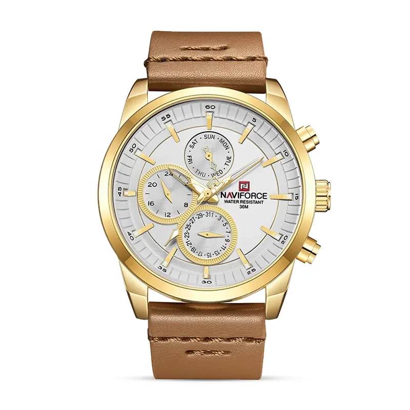 Naviforce NF9148 Multi-function White Dial Men's Watch