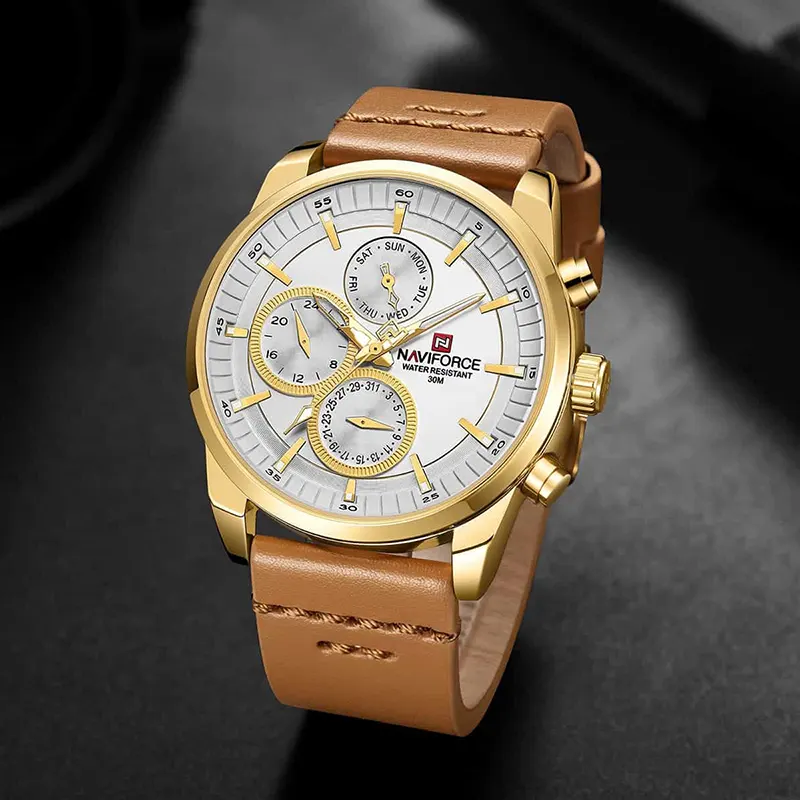 Naviforce NF9148 Multi-function White Dial Men's Watch
