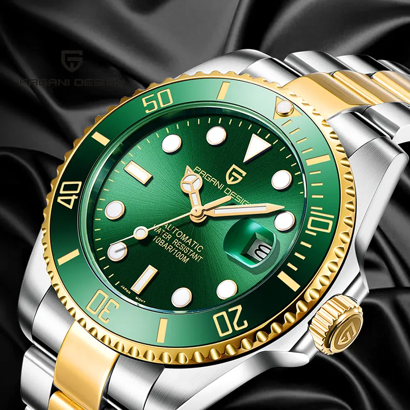 Pagani Design PD-1639 Submariner Green Dial Men's Watch