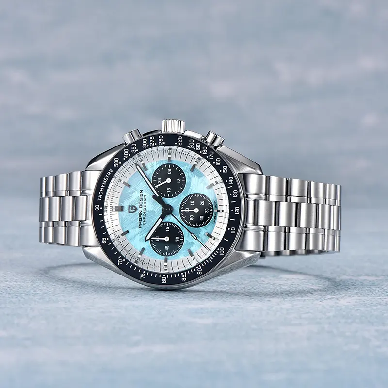 Pagani Design PD-1701 Speedmaster Light Blue Dial Mens Watch