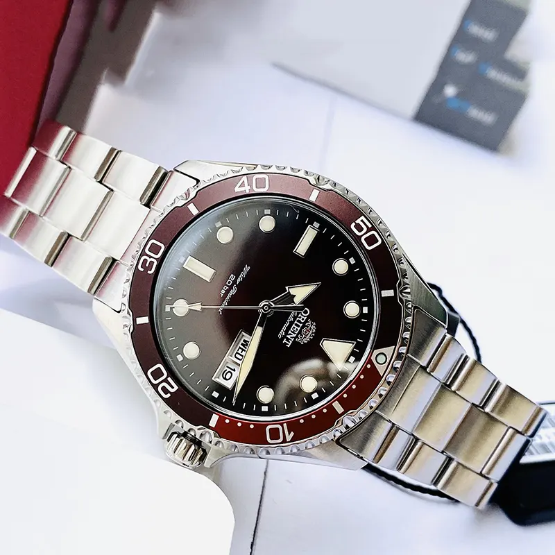 Orient Kamasu II Maroon Dial Men's Watch | RA-AA0814R19B