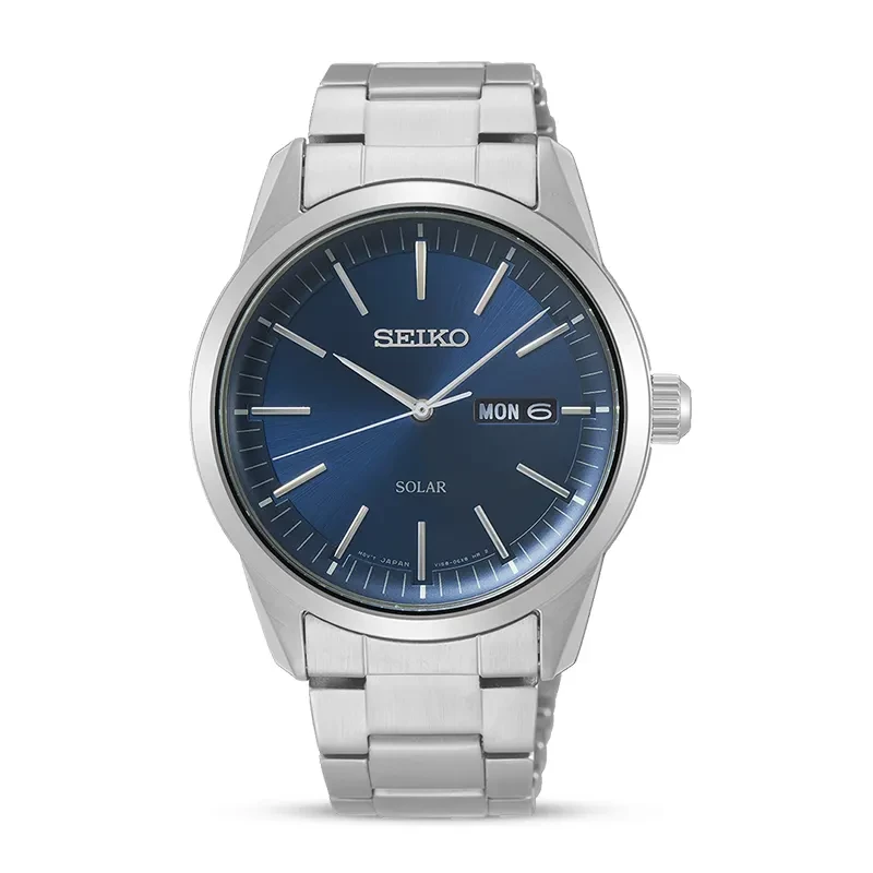Seiko Solar Blue Dial Day Date Men's Watch | SNE525P1