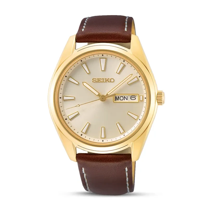 Seiko Essentials Champagne Dial Sapphire Men’s Watch. SUR450