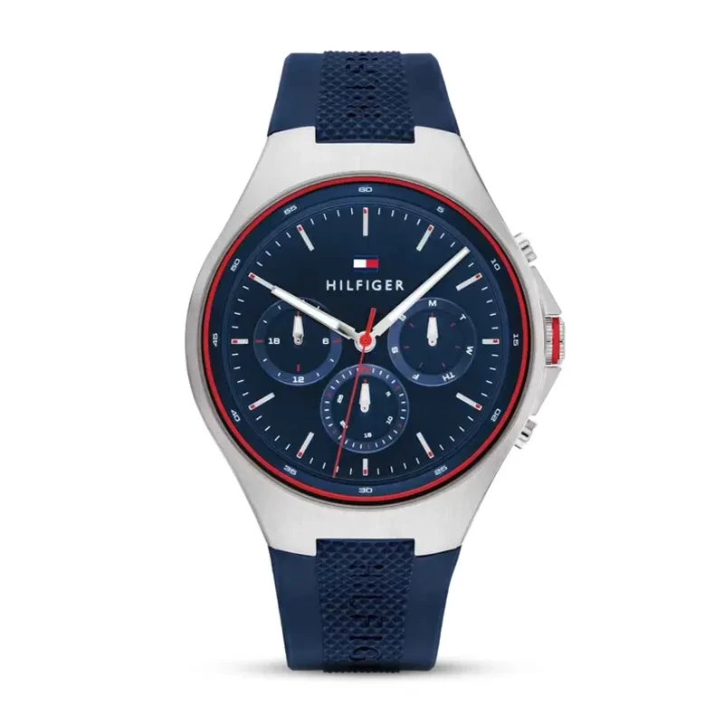 Tommy Hilfiger Justin Blue Dial Silicone Men's Watch 1792057
