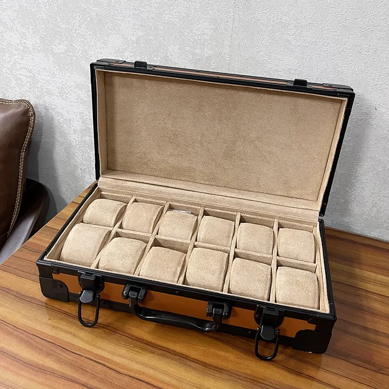 12 Slots Orange High Materials Watch Organizer Box